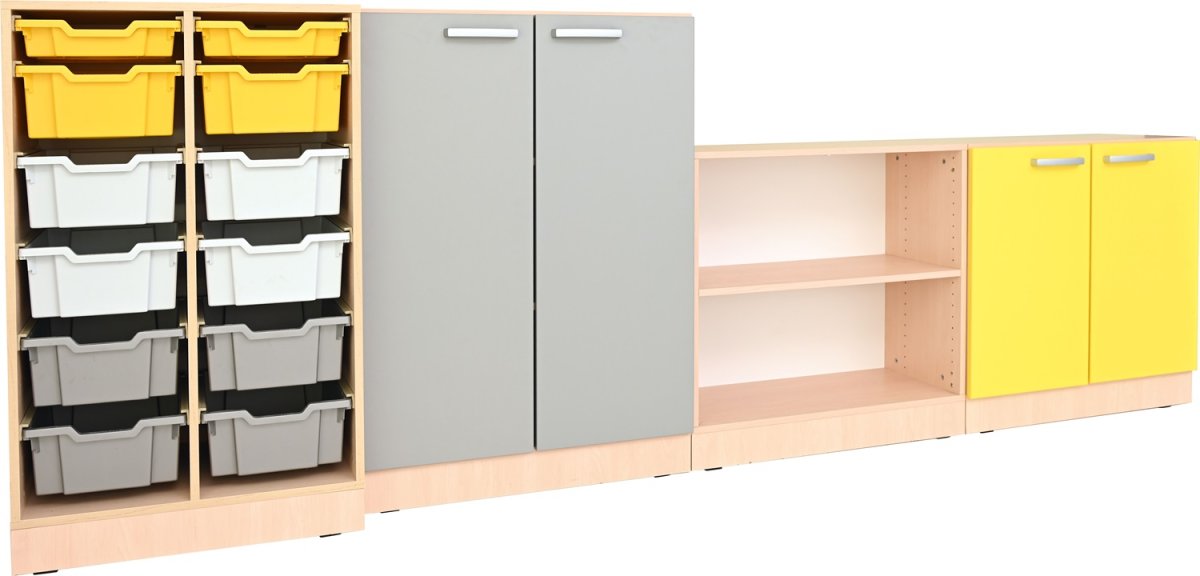 Reoler til skoler - elevopbevaring og reoler med skuffer