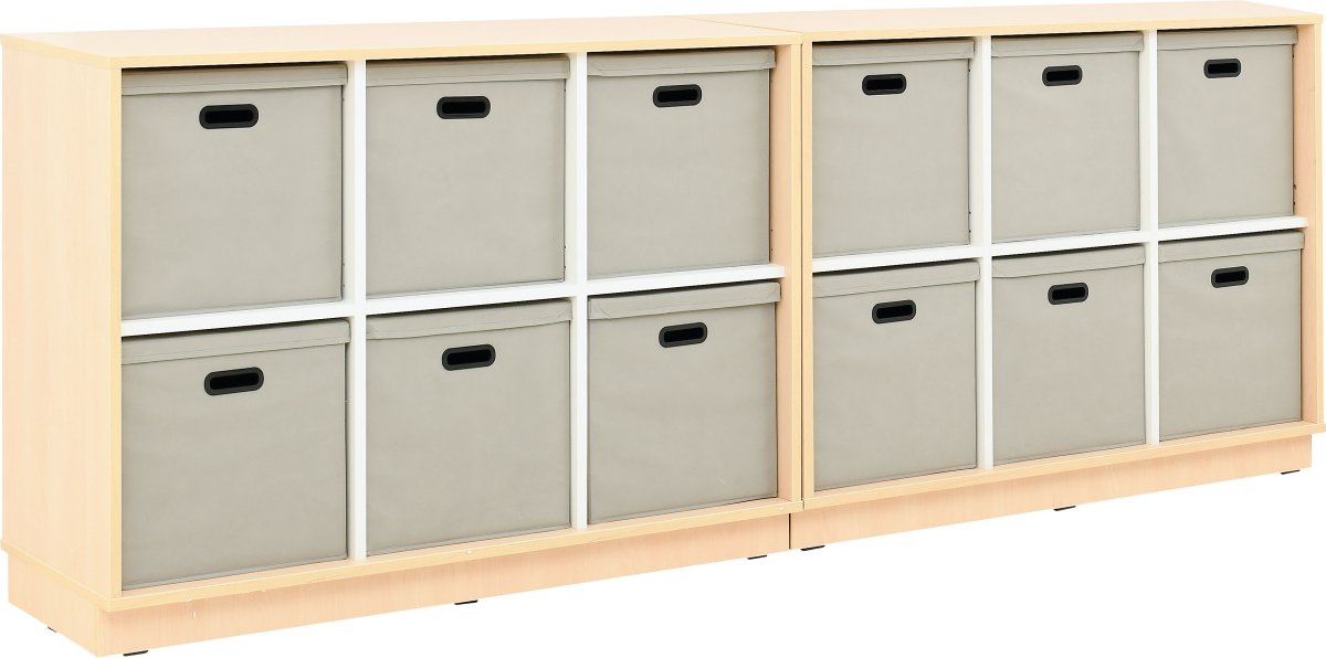 Reoler med tekstilkasser - Reol med opbevaringskasser - Bibshop.dk